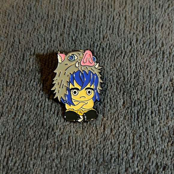 Source Unknown | Jewelry | Inosuke Hashibira From Demon Slayer Enamel ...